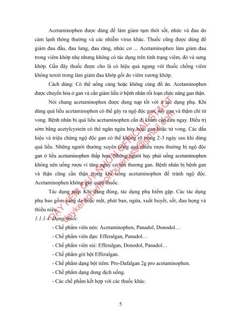 Acetaminophen được d