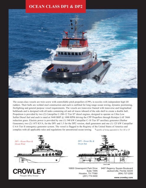 ocean class dp1 & dp2 vessel specifications ocean class dp1 & dp2 vessel specifications