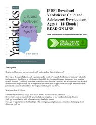 (READ-PDF!) Yardsticks Child and Adolescent Development Ages 4 - 14 [W ...