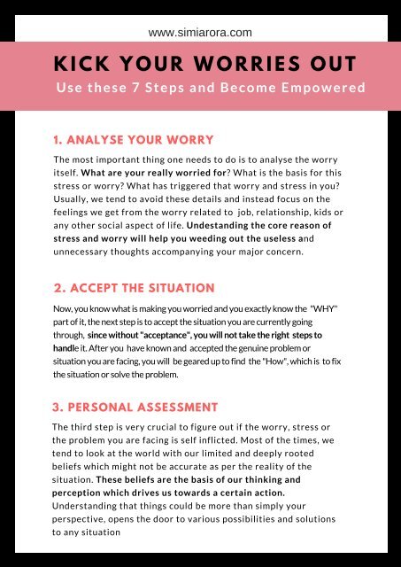 7 Steps to Kick Your Worries Out