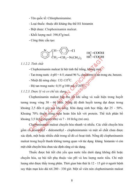 - Tên quốc tế: Chlor