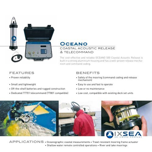 OCEANO • coastal acoustic release and telecommand - IXSEA