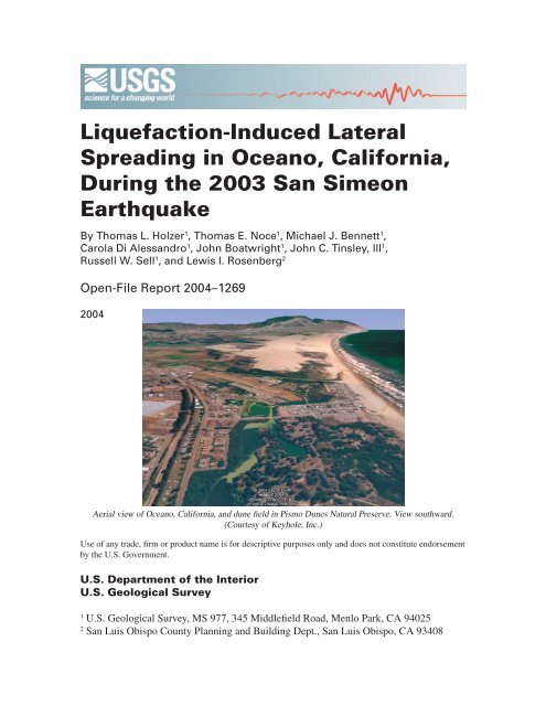 Liquefaction-Induced Lateral Spreading in Oceano ... - USGS