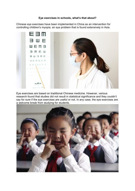 Chinese eye exercises