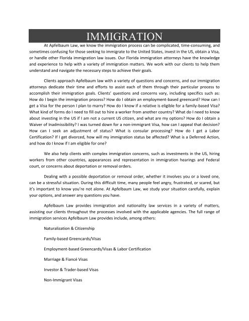 Solve Immigration Problems With Apfelbaum Law