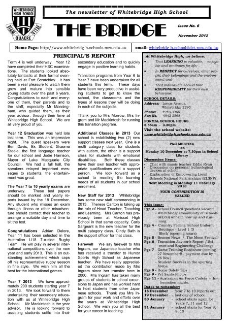 THE BRIDGE - Whitebridge High School