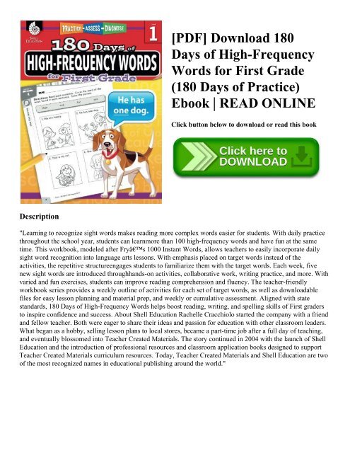 High frequency words for Grade 1