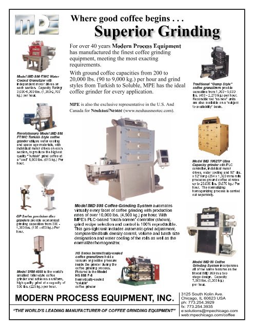 Superior Grinding - Modern Process Equipment