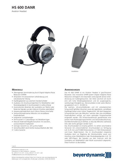 HS 600 DANR - Beyerdynamic