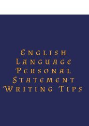 Writing an Effective Personal Statement