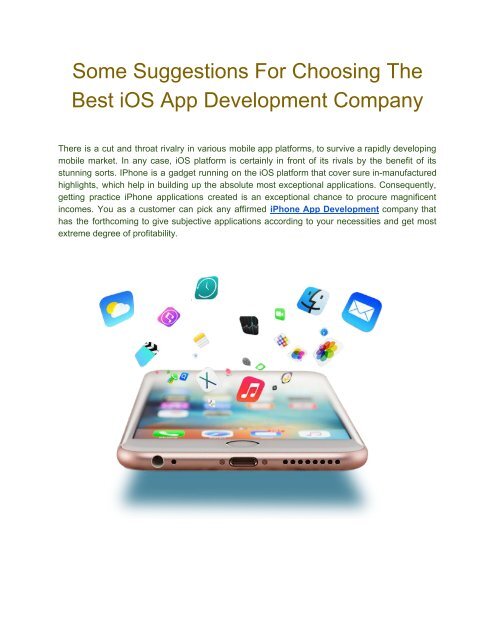 How To Choose the right iOS App Development Company | FineSoft Technologies