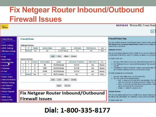 1-800-335-8177 Fix Netgear Router Inbound Outbound Firewall Issues