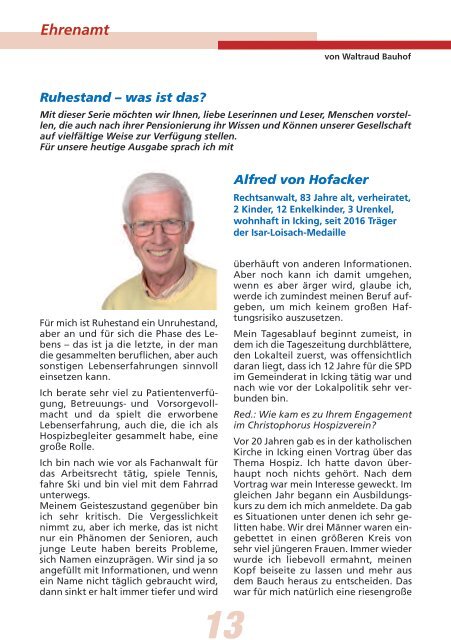 Ruhestand Alfred von Hofacker