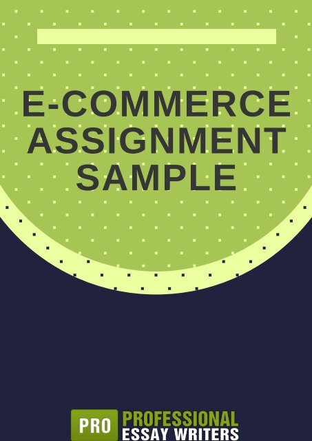 E-Commerce Assignment Sample