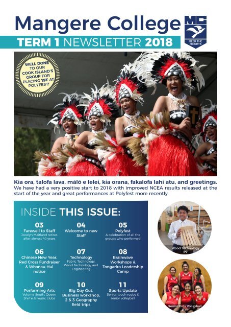 Mangere College Term 1 Newsletter 2018