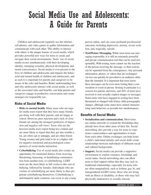 A Guide for Parents