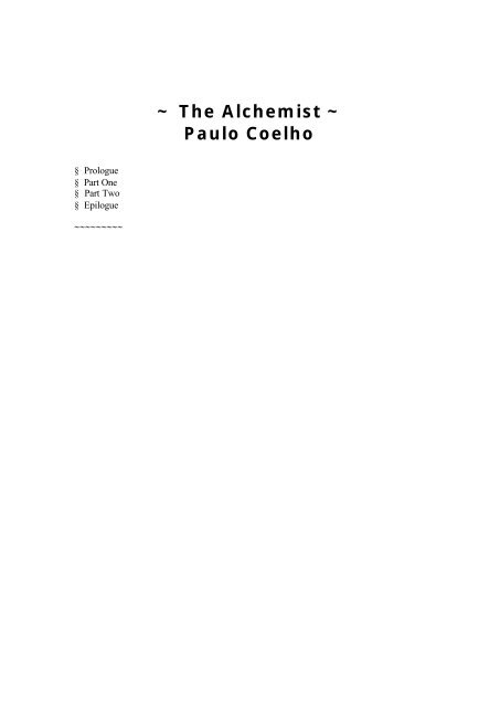 The Alchemist - Paulo Coelho