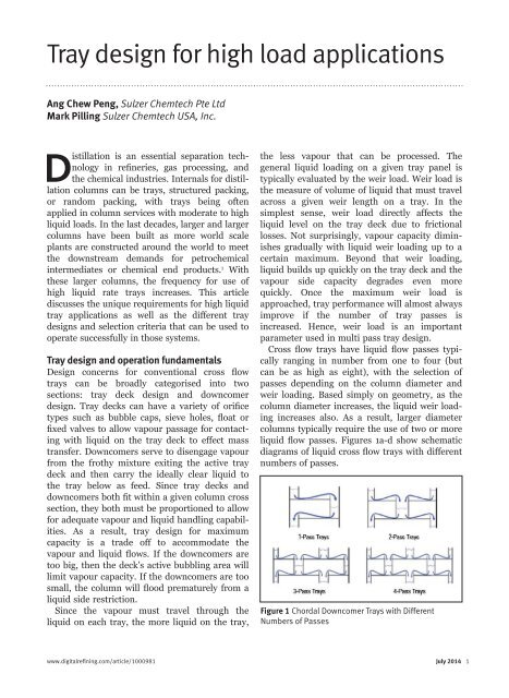 Tray design for high load applications