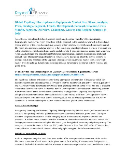 Capillary Electrophoresis Equipments