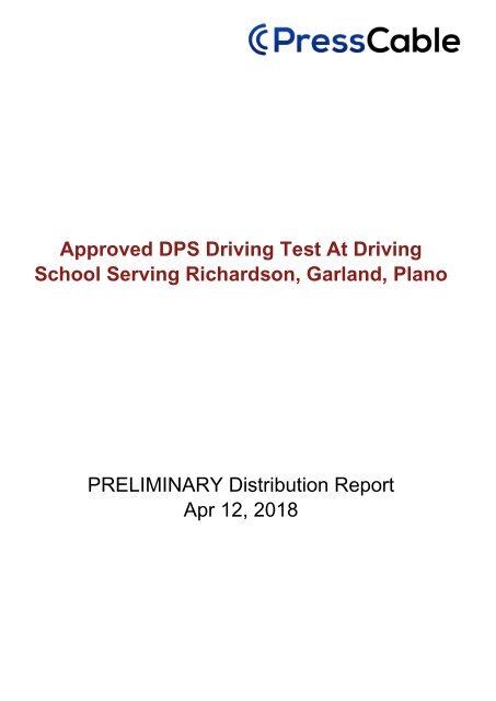 Approved DPS Driving Test At Driving School Serving Richardson, Garland ...