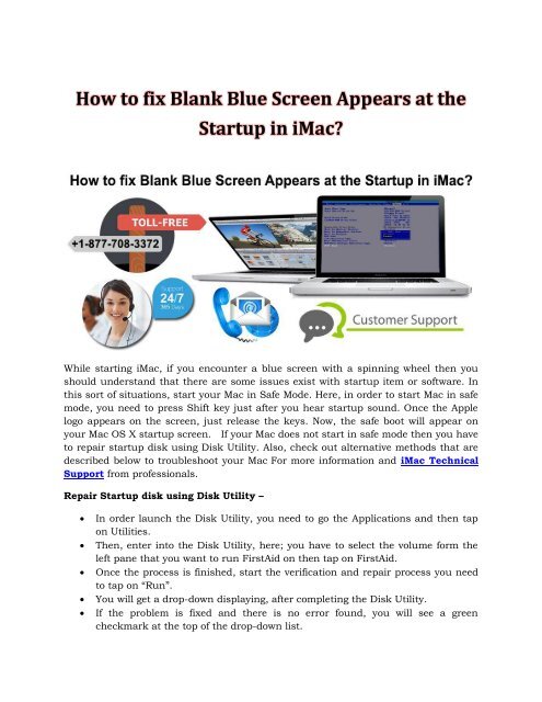 How to fix Blank Blue Screen Appears at the Startup in iMac?