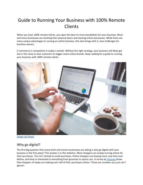 Guide to Running Your Business with 100% Remote Clients