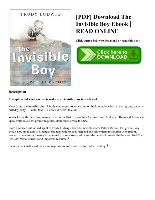 [PDF] Download The Invisible Boy Ebook READ ONLINE