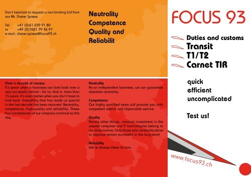 Duties and customs Transit T1/ T2 Carnet TIR - Focus93