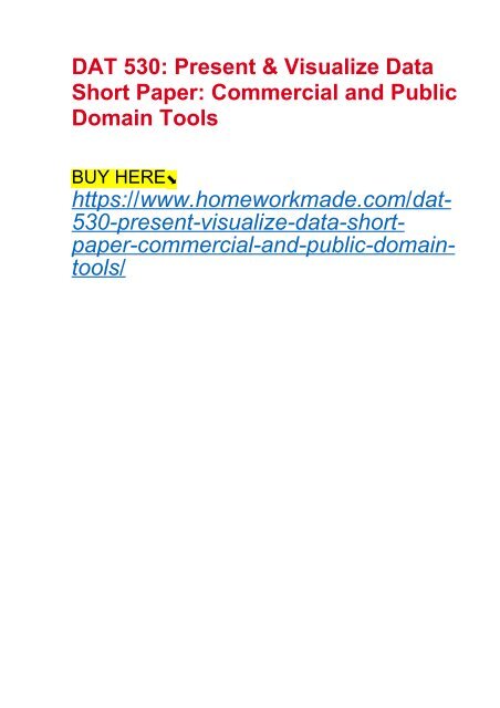DAT 530- Present & Visualize Data Short Paper- Commercial and Public ...