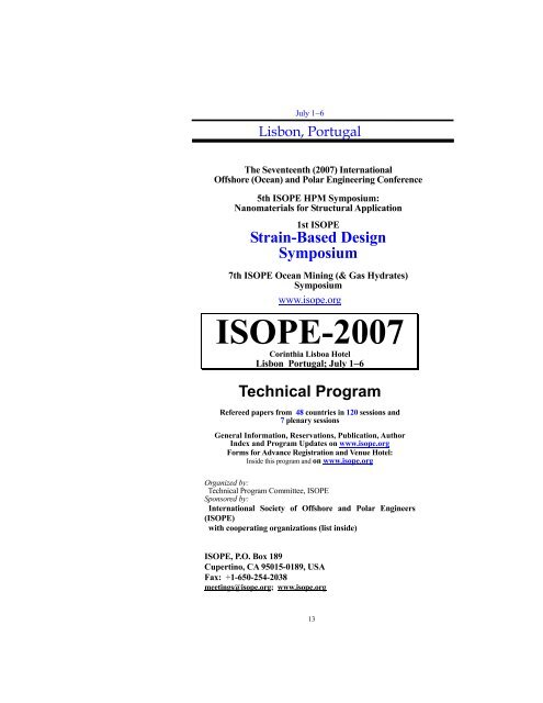 ISOPE-2007