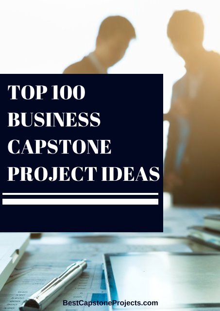 Business Capstone Project Ideas
