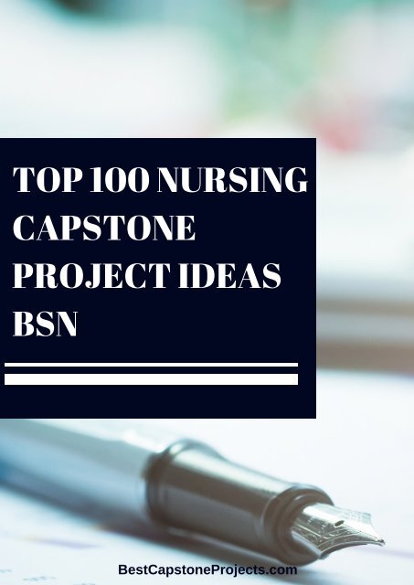 BSN Nursing Capstone Project Ideas