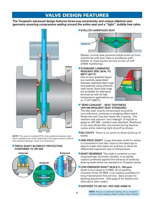 VALVE DESIGN FEATURES The