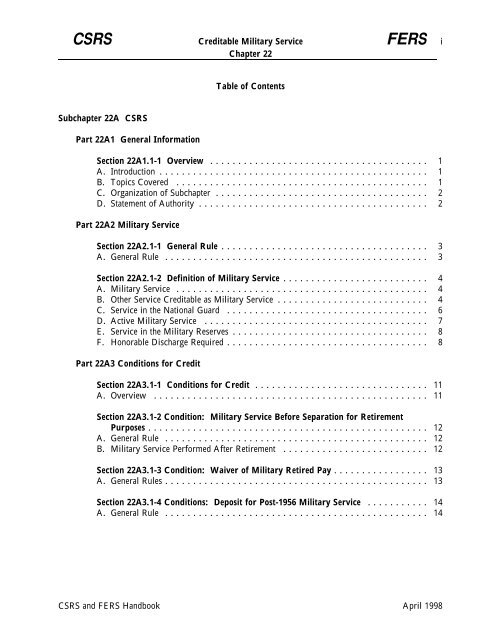 CSRS FERS - Office of Personnel Management