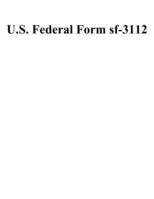 U.S. Federal Form sf-3112