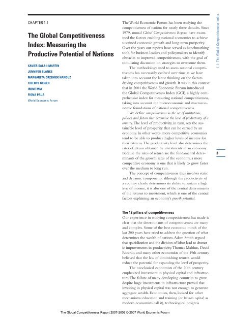The Global Competitiveness Index: Measuring the Productive ...