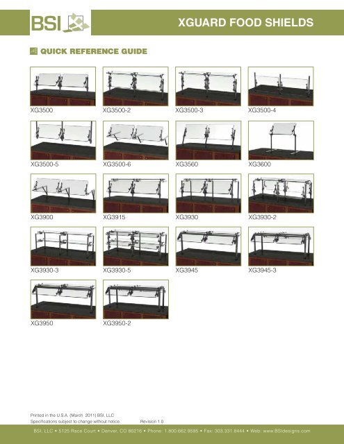 XGUARD FOOD SHIELDS - Brass Smith, Inc.