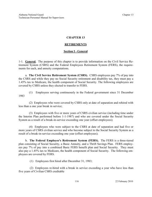 Chapter 13 - Retirements - Alabama National Guard