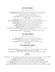 dinner menu - Cambria Pines Lodge