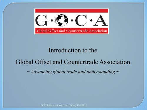 Introduction to the Global Offset and Countertrade Association