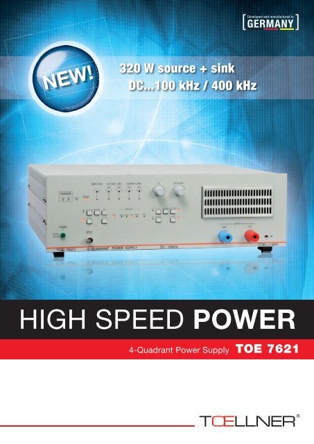 Datasheet TOE 7621 - TOELLNER Electronic Instrumente GmbH