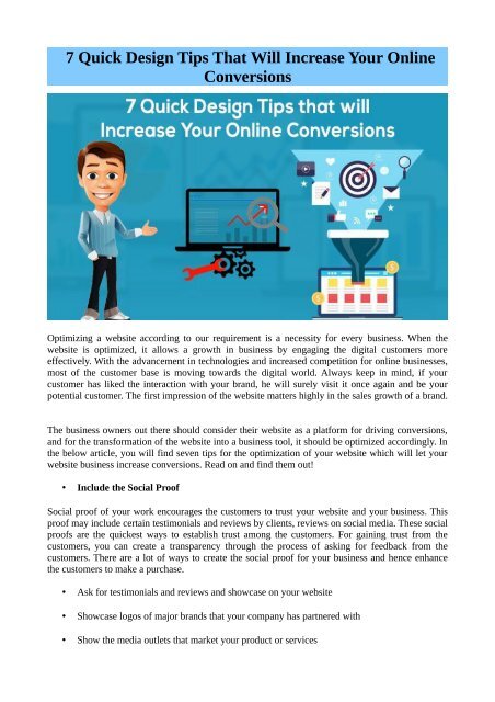 7 Quick Design Tips That Will Increase Your Online