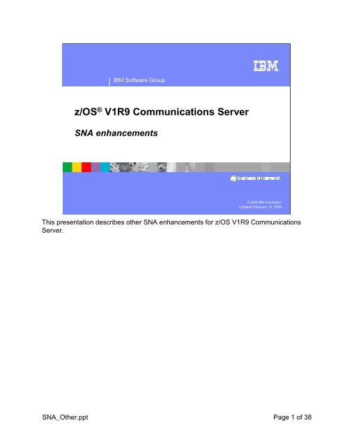 SNA enhancements - IBM