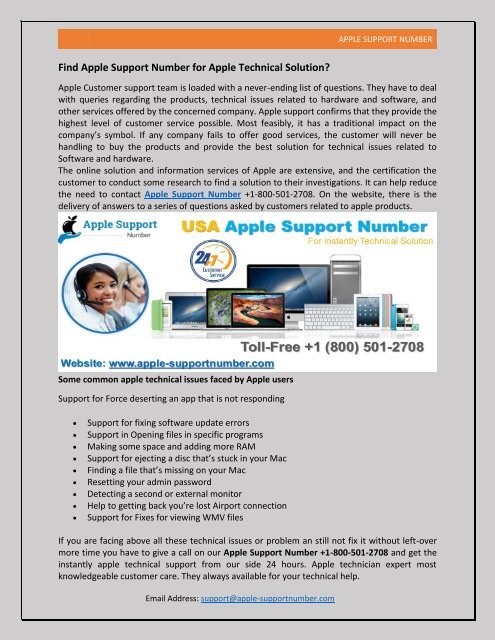 Find Apple Support Number for Apple Technical Solution?