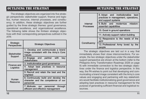 ouTlININg THE STraTEgy Th