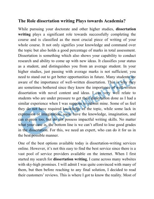dissertation writing help