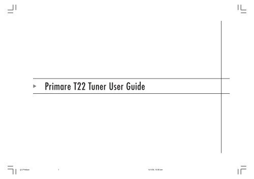 Primare T22 Tuner User Guide