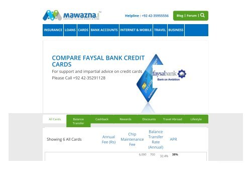 Faysal Bank Credit Cards