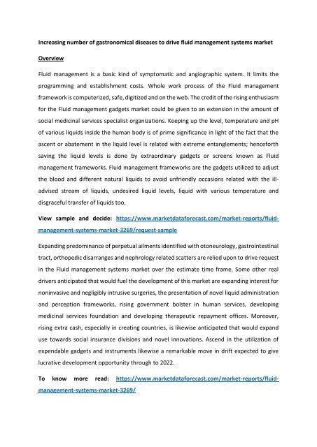 Fluid Management Systems Market