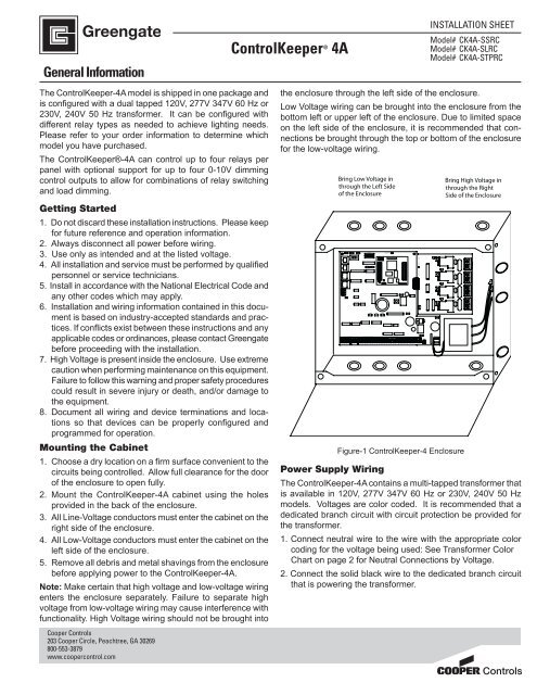 ControlKeeper® 4A - Cooper Industries